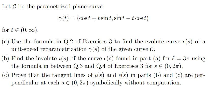 - Let C be the parametrized plane curve y(t) = | Chegg.com