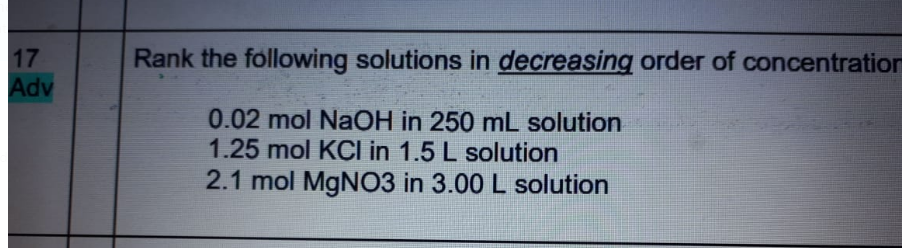 Solved 15 Adv Calculate the mole fraction of MgCl2 and H20 | Chegg.com