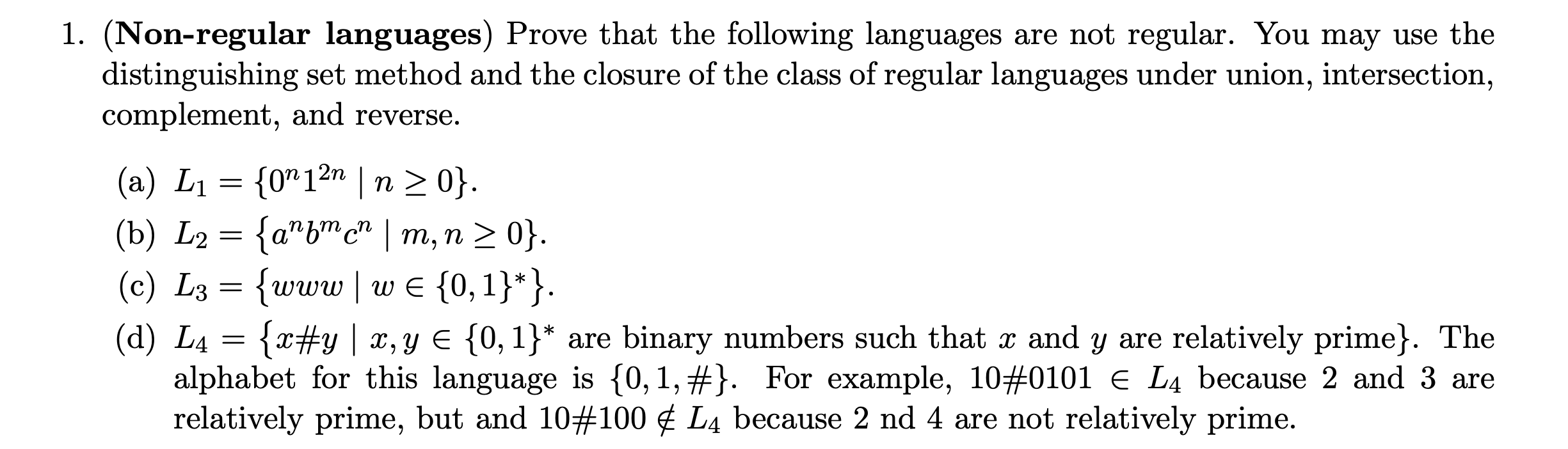 Solved (Non-regular languages) Prove that the following | Chegg.com Solved (Non-regular languages) Prove that the following | Chegg.com