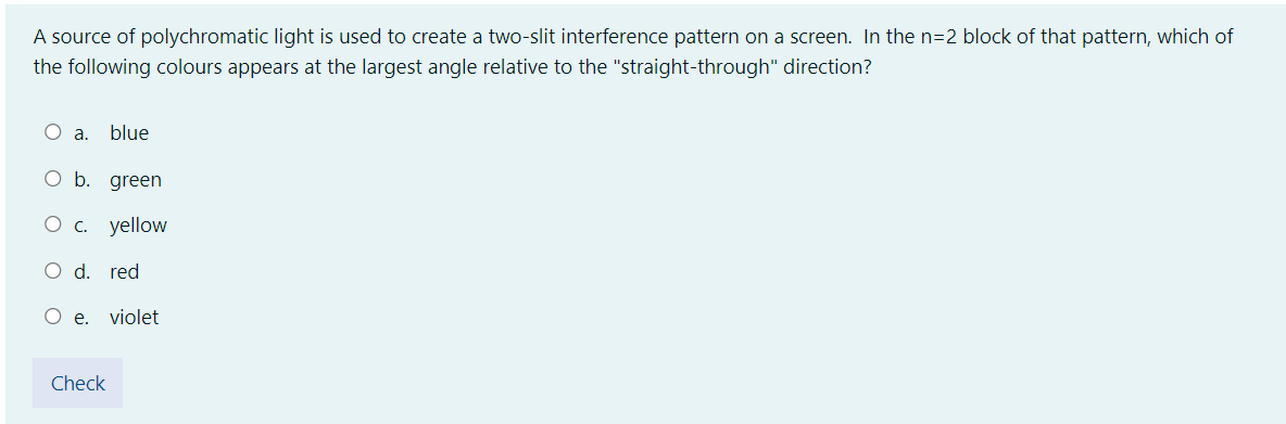 Solved A source of polychromatic light is used to create a | Chegg.com