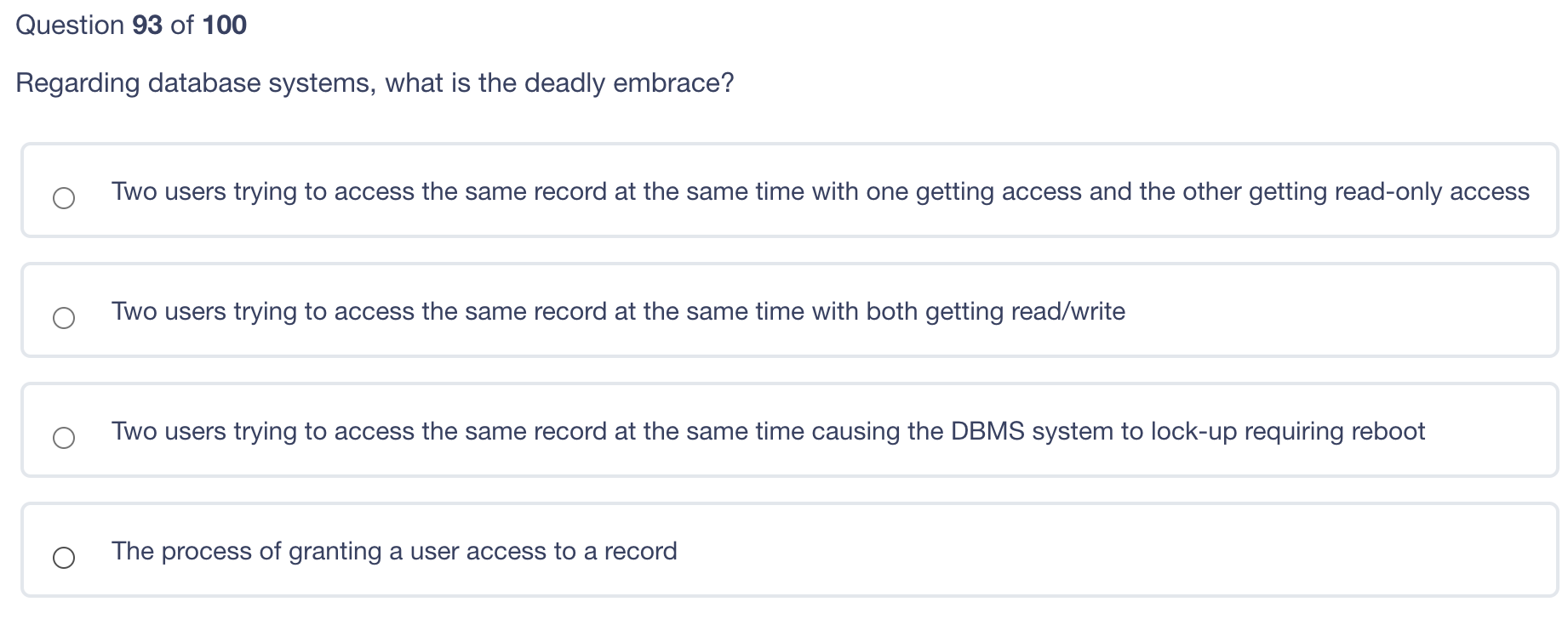 Solved Question 95 of 100 Which principle verifies that the | Chegg.com