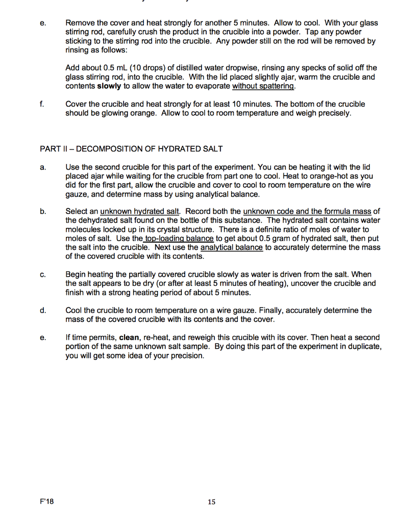 Solved EXPERIMENT - Percent Composition of Compounds | Chegg.com
