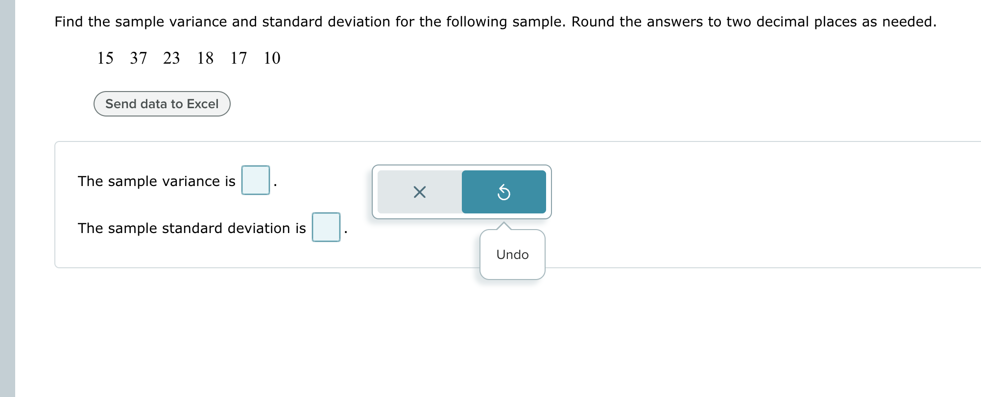 Solved Find the sample variance and standard deviation for | Chegg.com