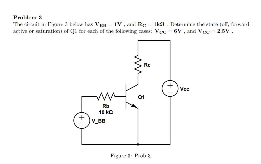 Solved Unless otherwise specified, assume: VBE(on) = .7V, | Chegg.com