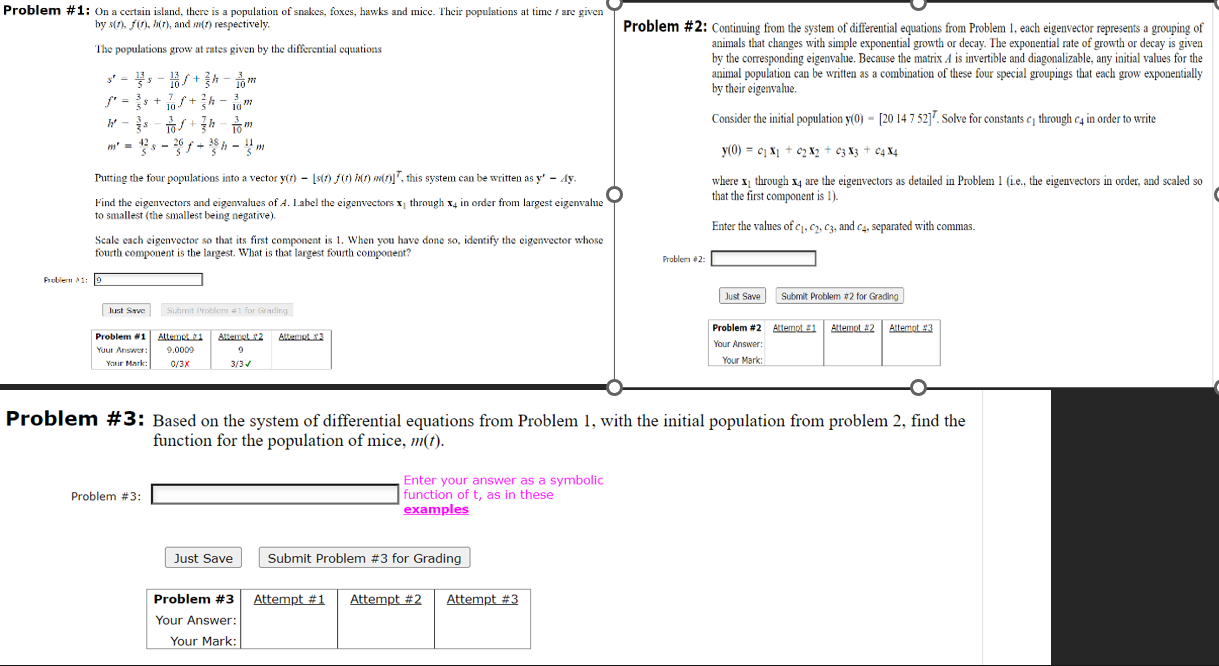 Solved PLEASE USE PROBLEM 1 TO SOLVE PROBLEM 2 AND 3 ASAP | Chegg.com