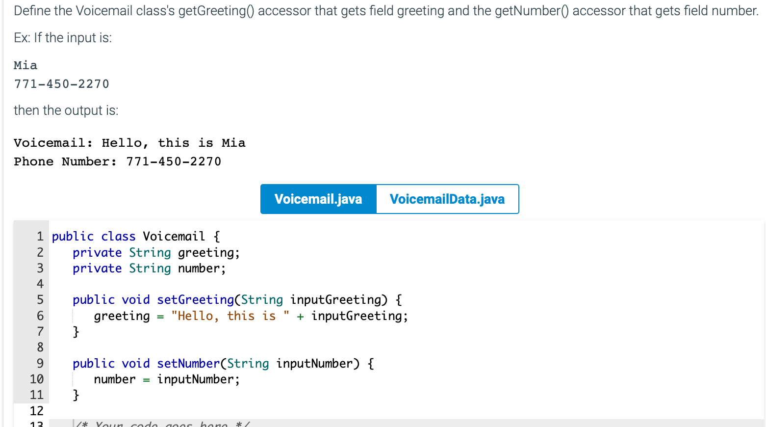 Solved ```public class Voicemail {private String | Chegg.com Solved ```public class Voicemail {private String | Chegg.com