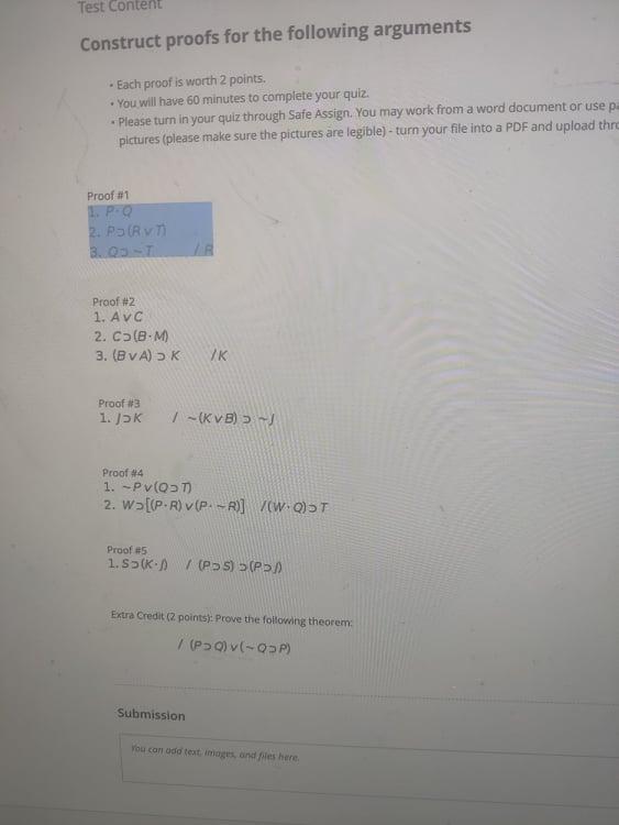 Solved Test Content Construct proofs for the following | Chegg.com