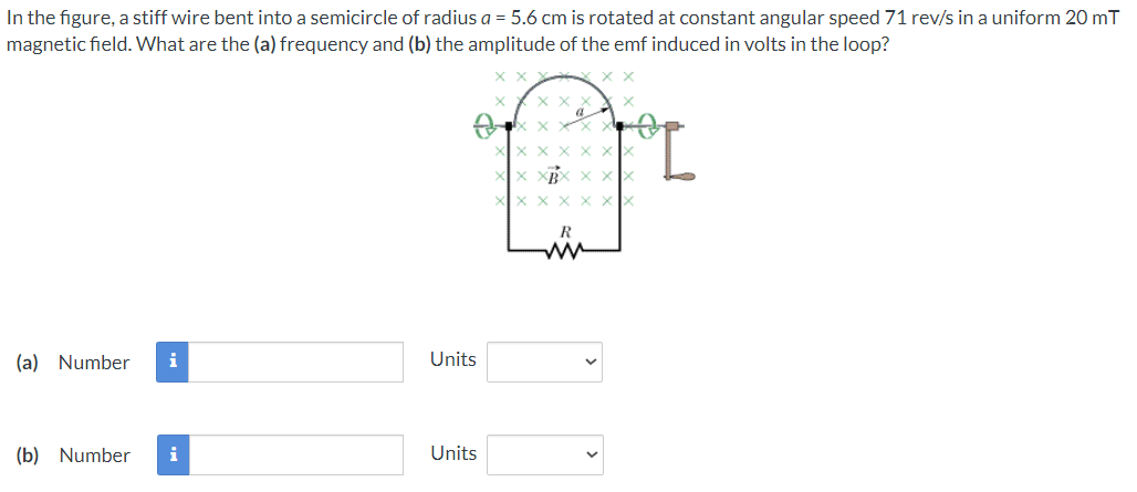 Solved In the figure, a stiff wire bent into a semicircle of | Chegg.com