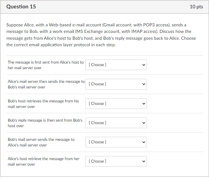 Solved Suppose Alice, with a Web-based e-mail account (Gmail | Chegg.com
