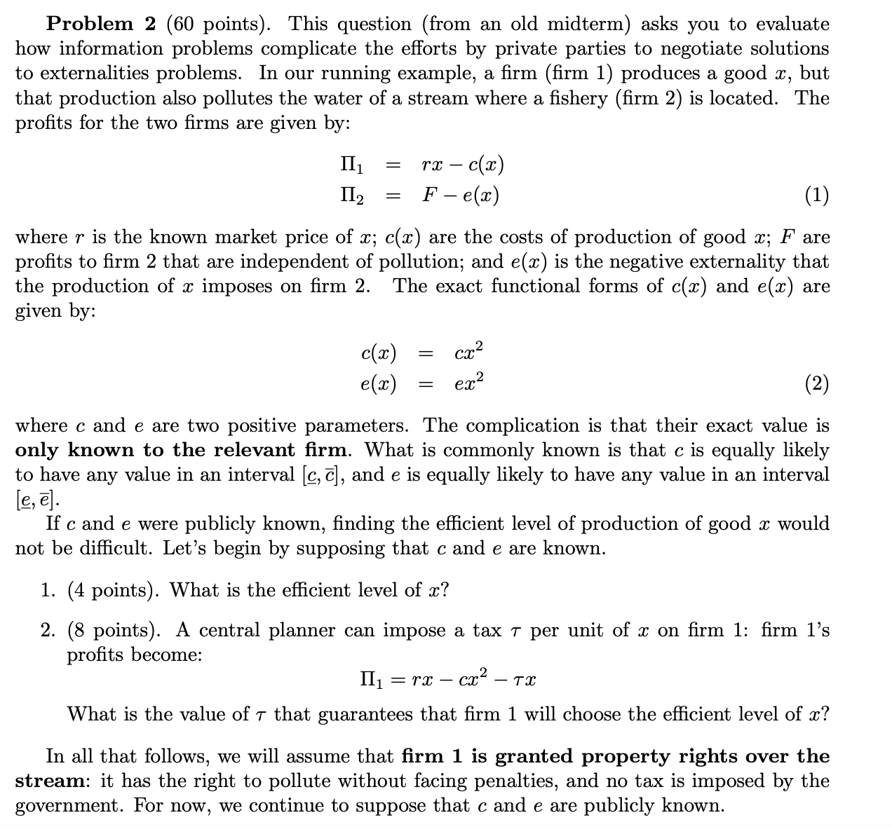 Solved Problem 2 (60 ﻿points). ﻿This question (from an old | Chegg.com