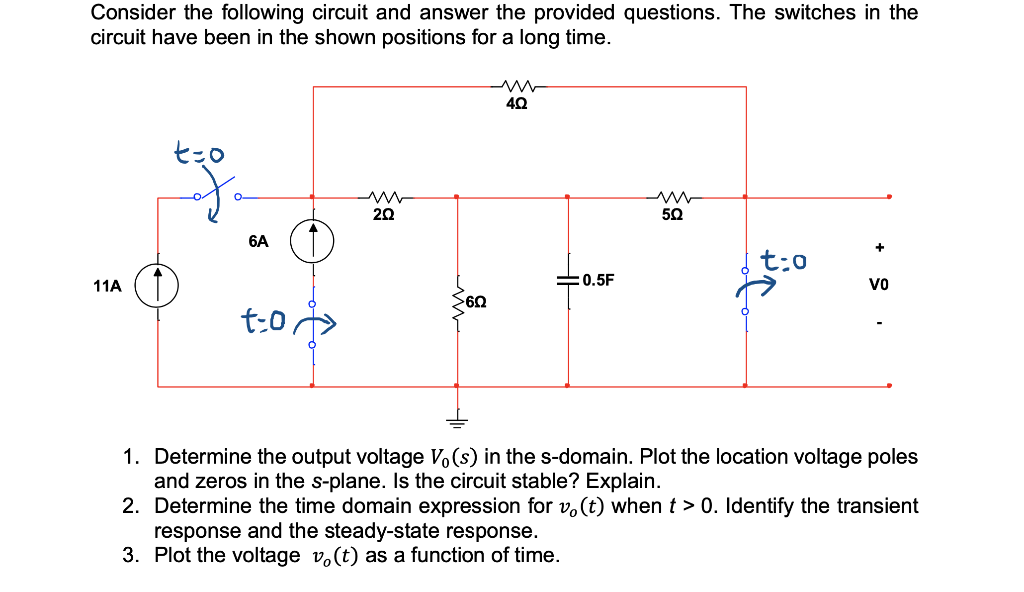 Solved Consider the following circuit and answer the | Chegg.com