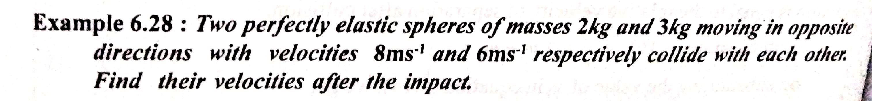 Solved : Example 6.28 : Two perfectly elastic spheres of | Chegg.com
