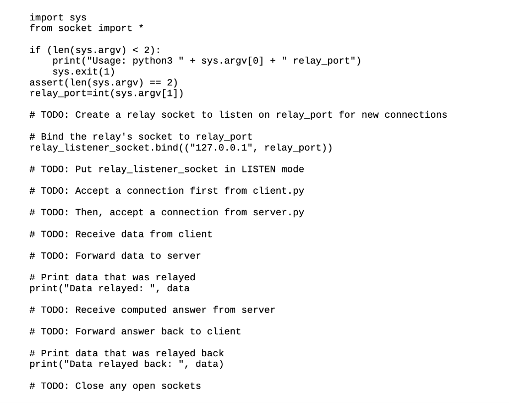 Solved P2. We'll build a simple TCP relay in this exercise. | Chegg.com