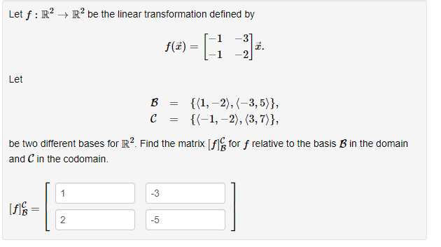 Solved Let f:R2→R2 be the linear transformation defined by | Chegg.com