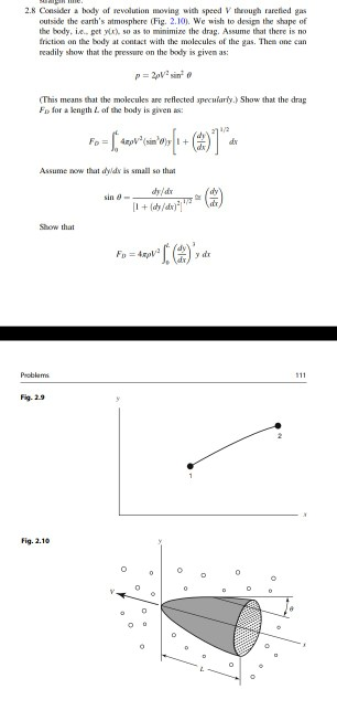 Solved 2.8 Consider a body of revolution moving with speed V | Chegg.com