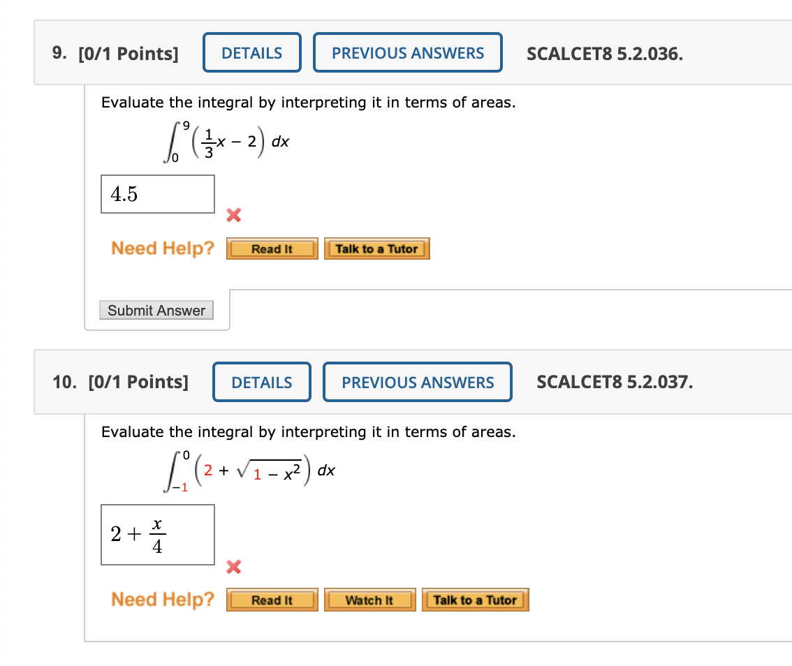 Solved 9. [0/1 Points] DETAILS PREVIOUS ANSWERS SCALCET8 | Chegg.com