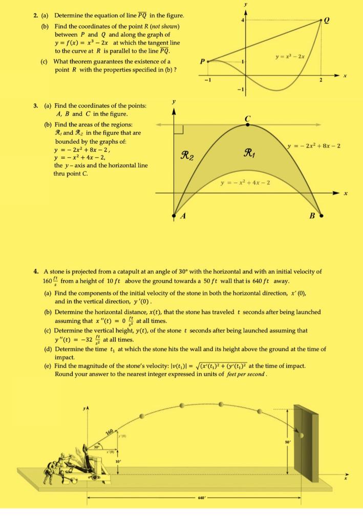 Solved 2. (a) Determine the equation of line PQ in the | Chegg.com