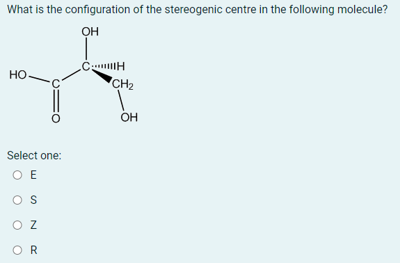Solved What is the configuration of the stereogenic centre | Chegg.com
