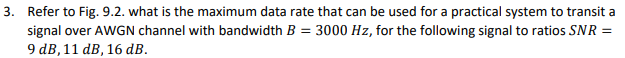 Solved Refer to Fig. 9.2. what is the maximum data rate that | Chegg.com