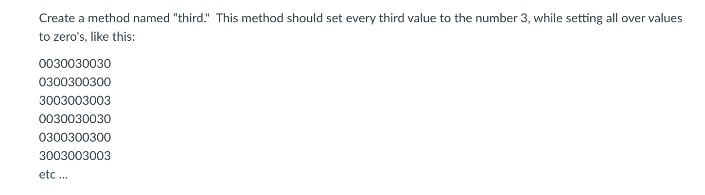 Solved Create A Method Named “third This Method Should Set 