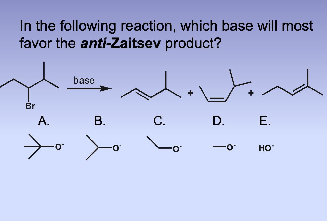 Solved In the following reaction, which base will most favor | Chegg.com