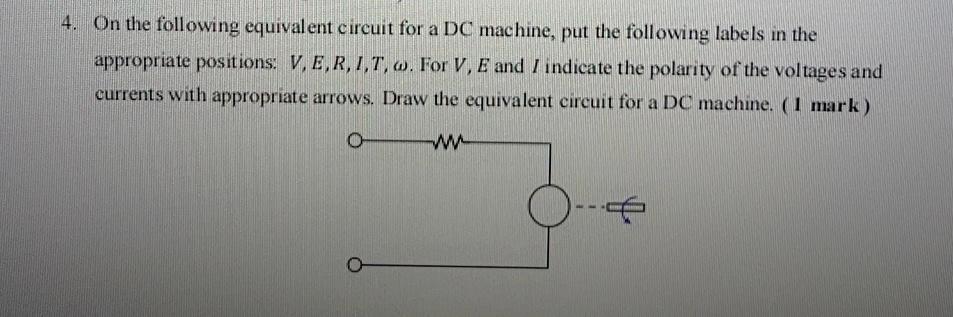 Solved 4. On the following equivalent circuit for a DC | Chegg.com