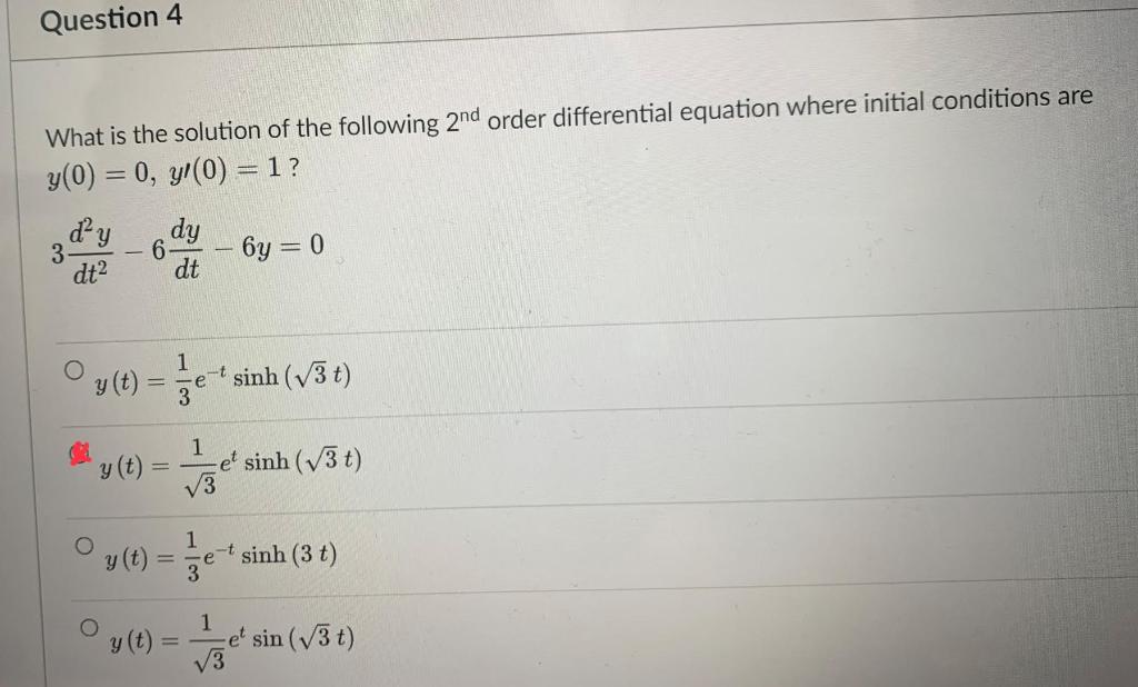 Solved What is the solution of the 2nd order differential | Chegg.com