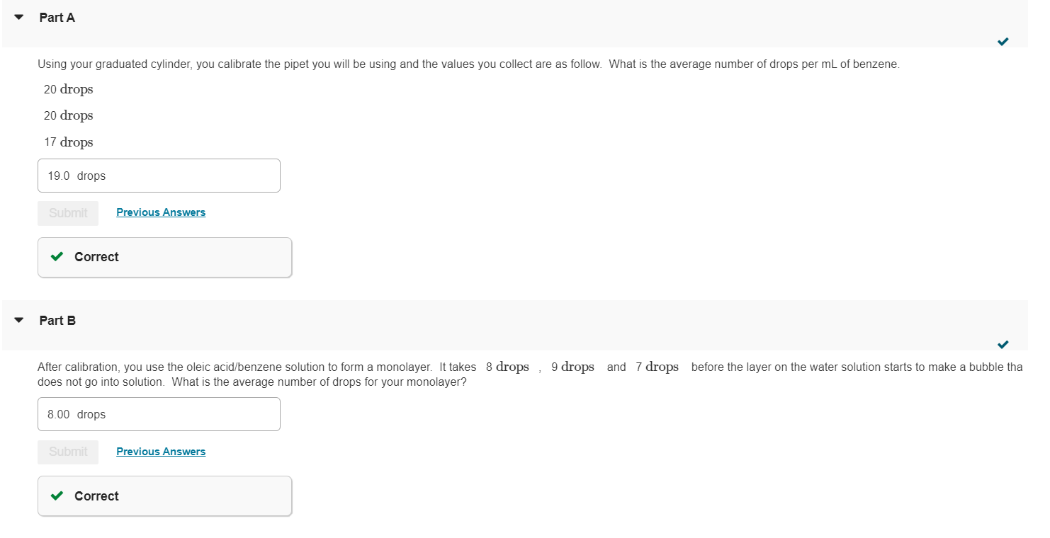 20 drops 20 drops 17 drops Part B does not go into | Chegg.com