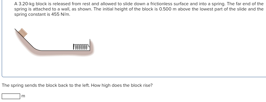 Solved A 3.20−kg block is released from rest and allowed to | Chegg.com