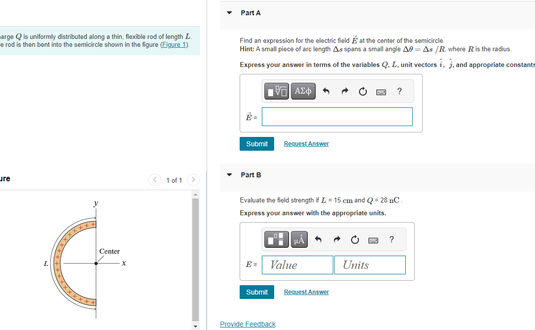 Solved large Q is uniformly distributed along a thin, | Chegg.com