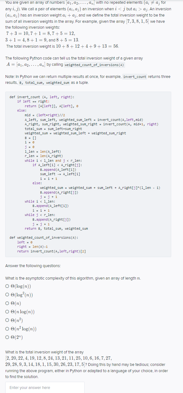 Solved You are given an array of numbers [a1,a2,…,an] with | Chegg.com