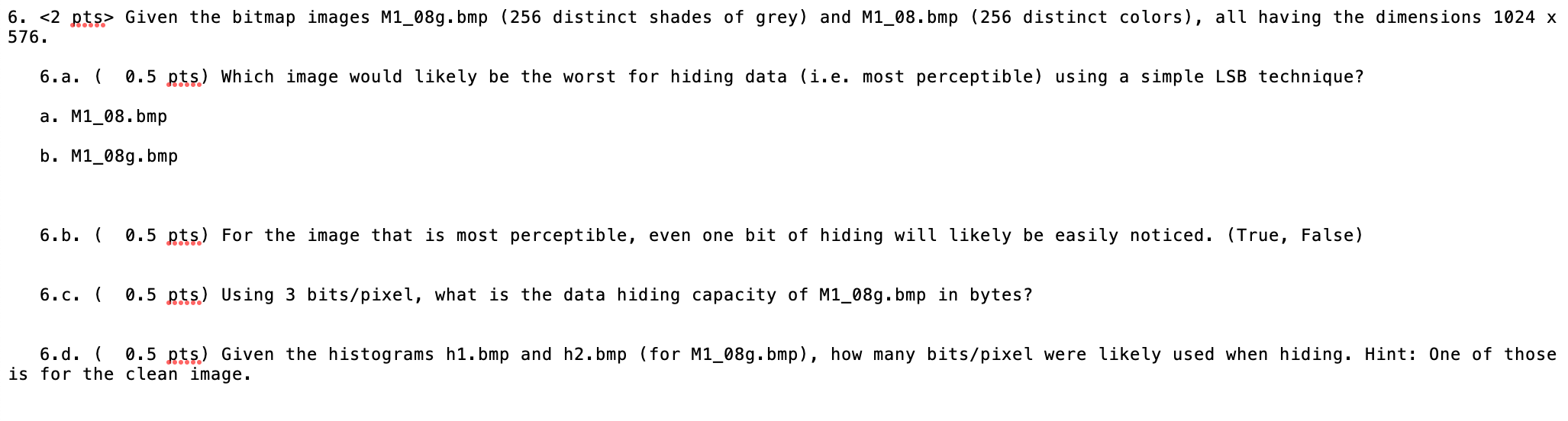 Solved 6. Given the bitmap images M1_08g.bmp (256 | Chegg.com