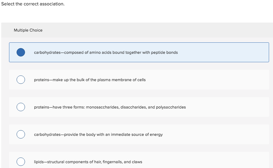 Solved Select the correct association Multiple Choice | Chegg.com