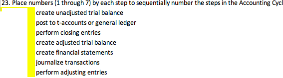 Solved 23. Place numbers (1 through 7) by each step to | Chegg.com