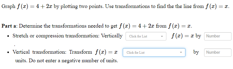 Solved Graph f(x) = 4 + 2x by plotting two points. Use | Chegg.com