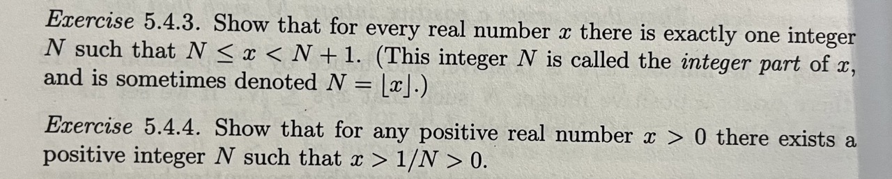 Solved Exercise 5.4.3. Show that for every real number x | Chegg.com