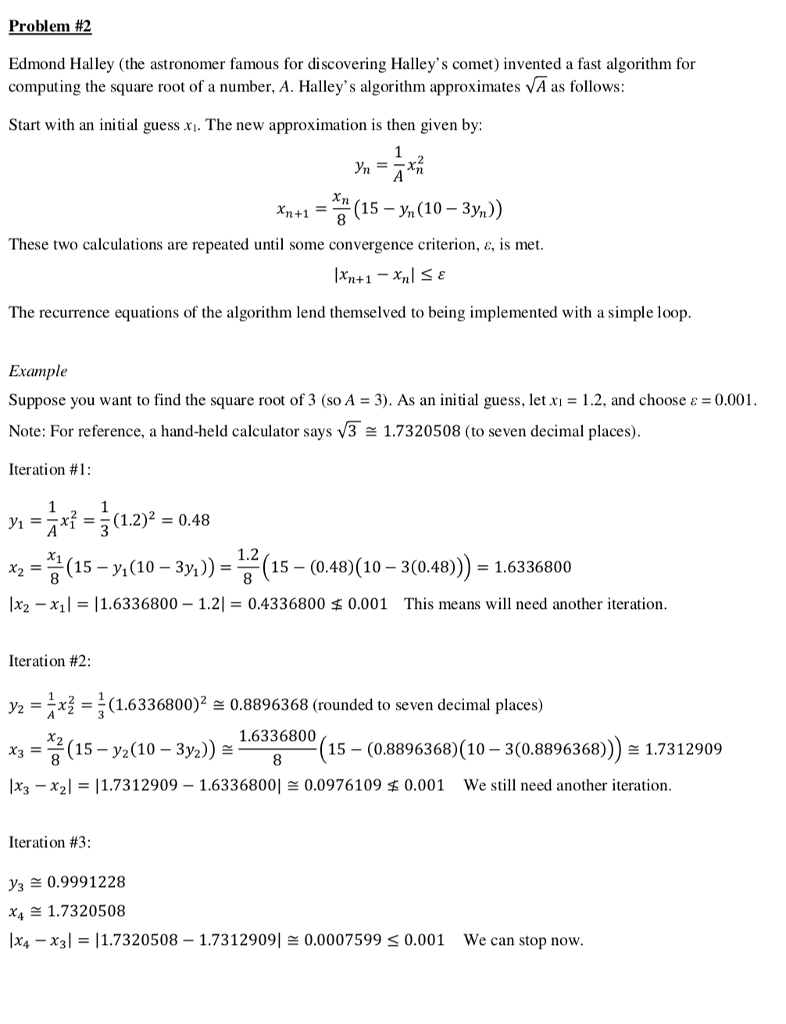 Solved Problem #2 Edmond Halley (the astronomer famous for | Chegg.com