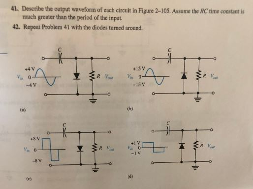Solved 41. Describe the output waveform of each circuit in | Chegg.com