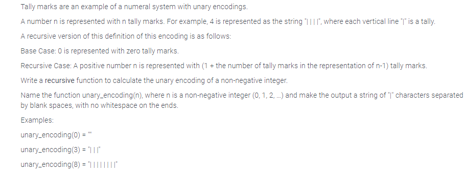 Tally marks are an example of a numeral system with | Chegg.com