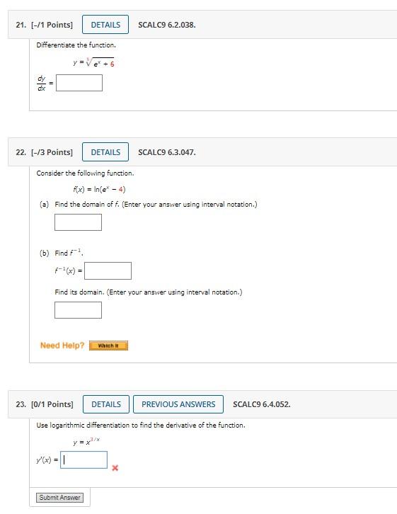 Solved 21. [-/1 Points] DETAILS SCALC9 6.2.038. | Chegg.com