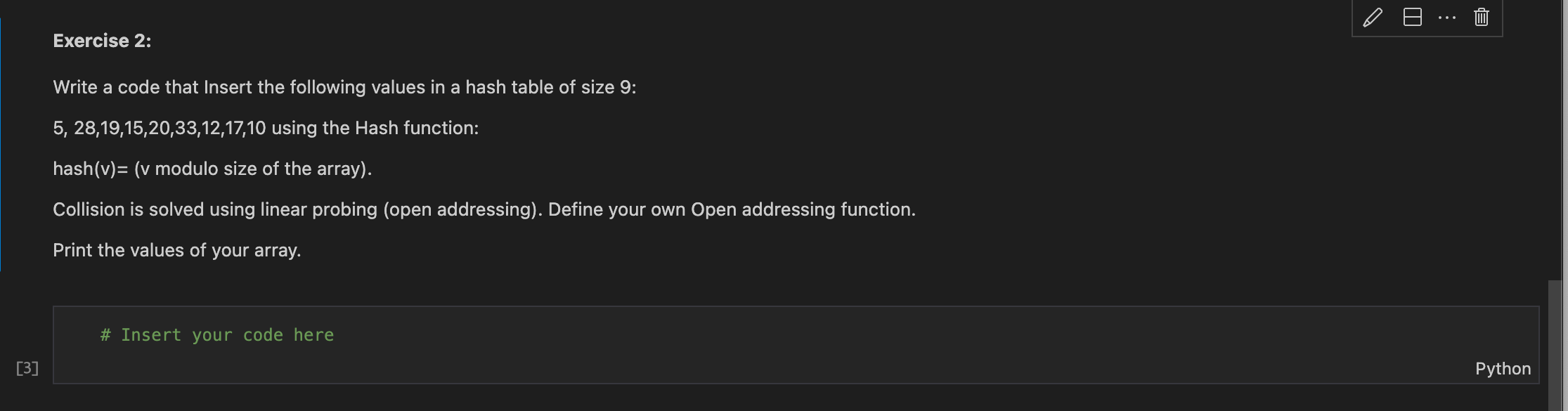 Solved Exercise 2: Write a code that Insert the following | Chegg.com Solved Exercise 2: Write a code that Insert the following | Chegg.com
