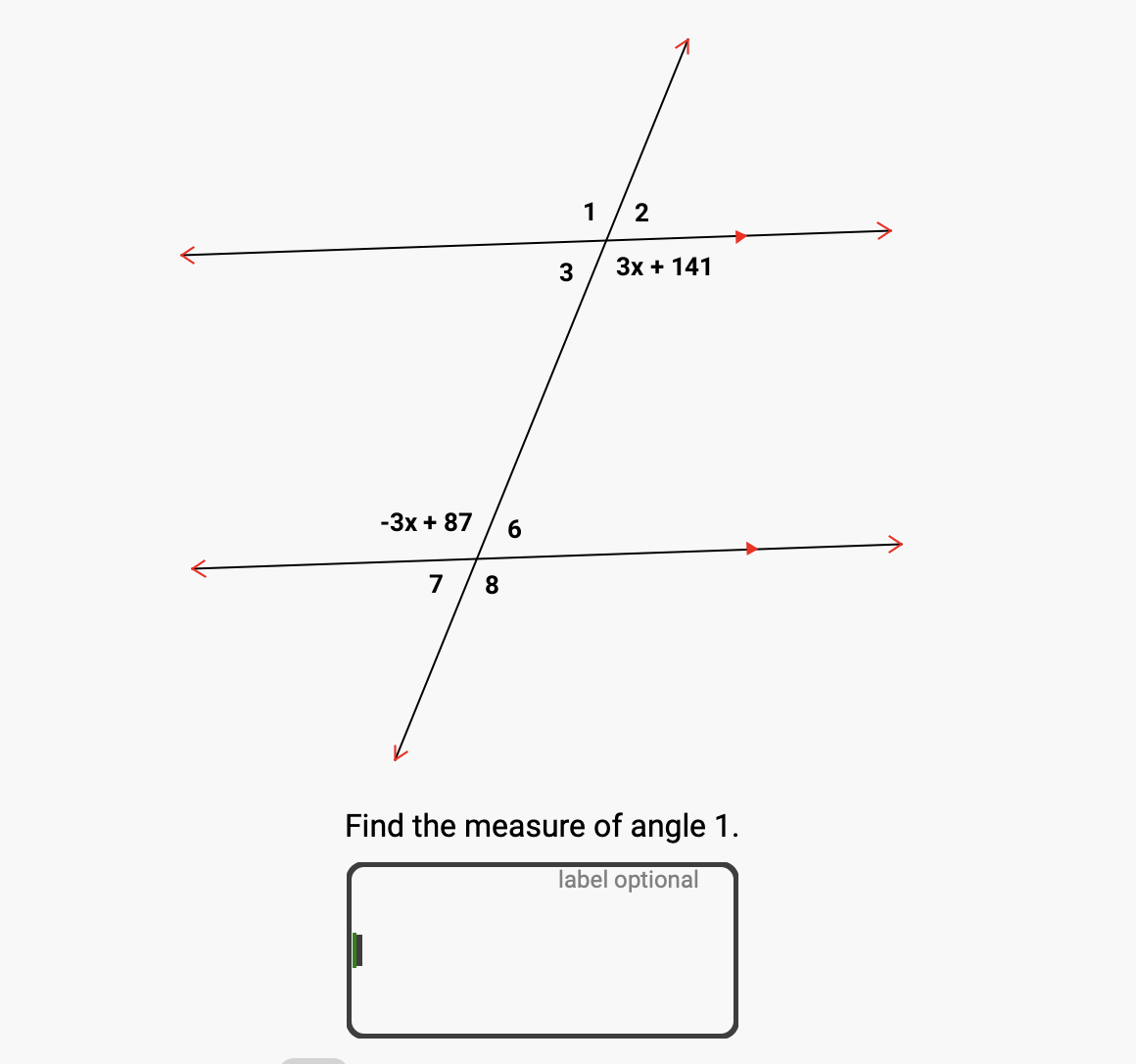 Solved Find the measure of angle 1 . | Chegg.com