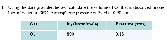 Solved Using the data provided below, calculate the volume | Chegg.com