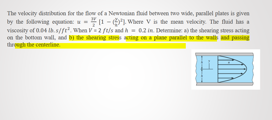 Solved The velocity distribution for the flow of a Newtonian | Chegg.com