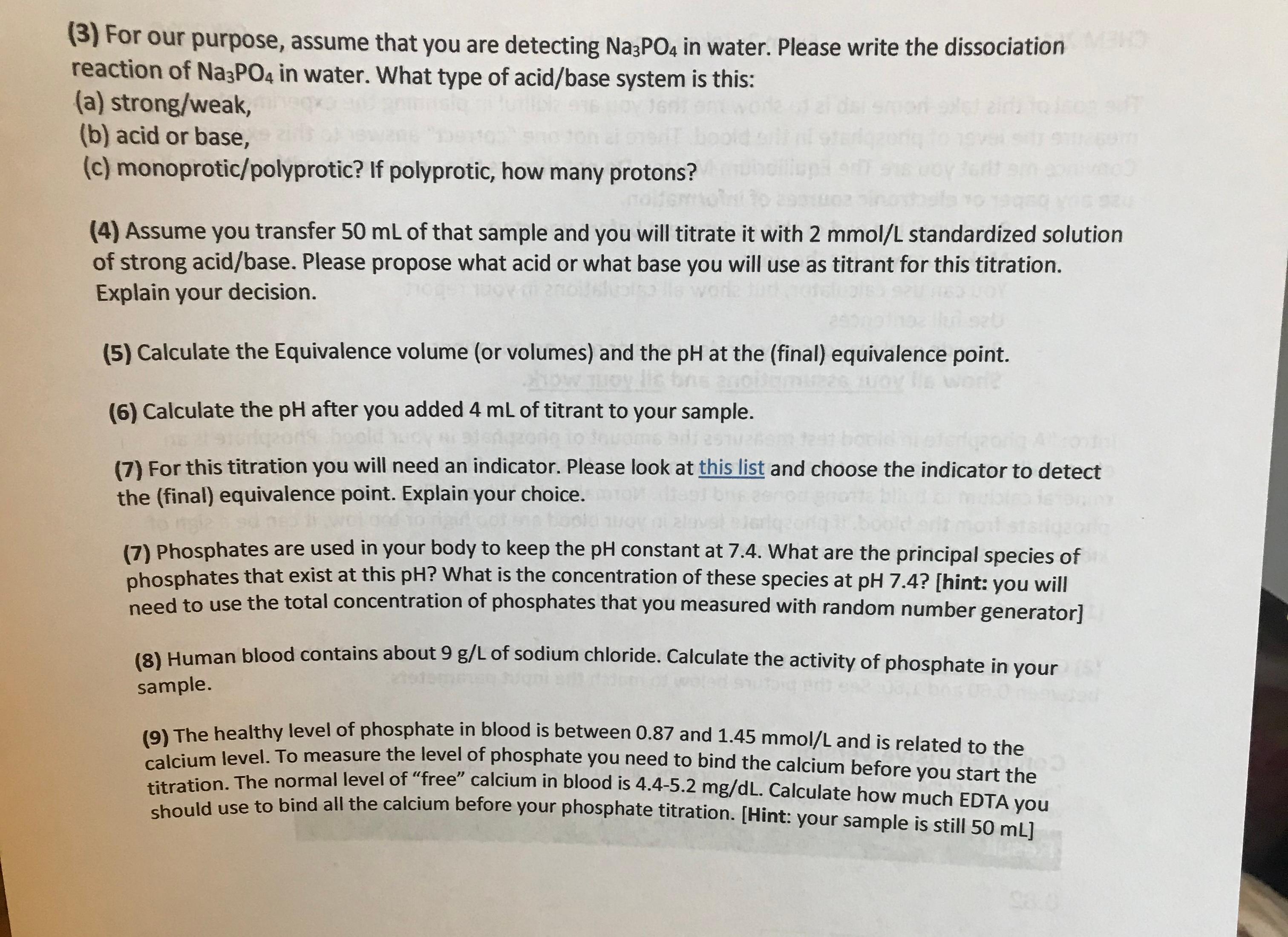 Solved The concentration of Na3PO4 dissociated in water is | Chegg.com
