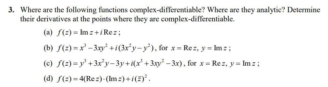 Solved Where are the following functions | Chegg.com