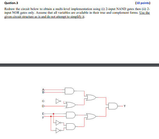 Solved Qustion.3 (10 points) Redraw the circuit below to | Chegg.com