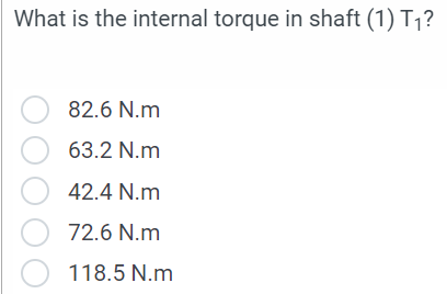 Solved What is the internal torque in shaft (1) T1 ? 82.6 | Chegg.com