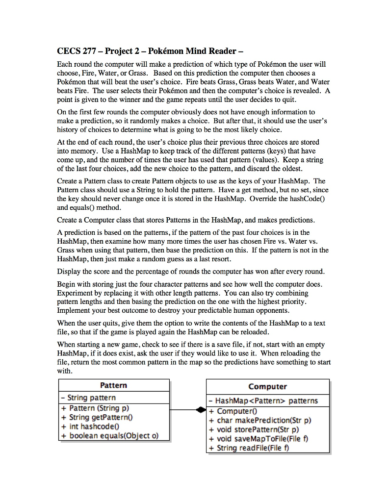 CECS 277 - Project 2 - Pokémon Mind Reader Each round | Chegg.com