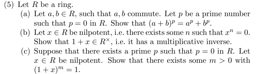 Solved 5) Let R be a ring. (a) Let a,b∈R, such that a,b | Chegg.com Solved 5) Let R be a ring. (a) Let a,b∈R, such that a,b | Chegg.com